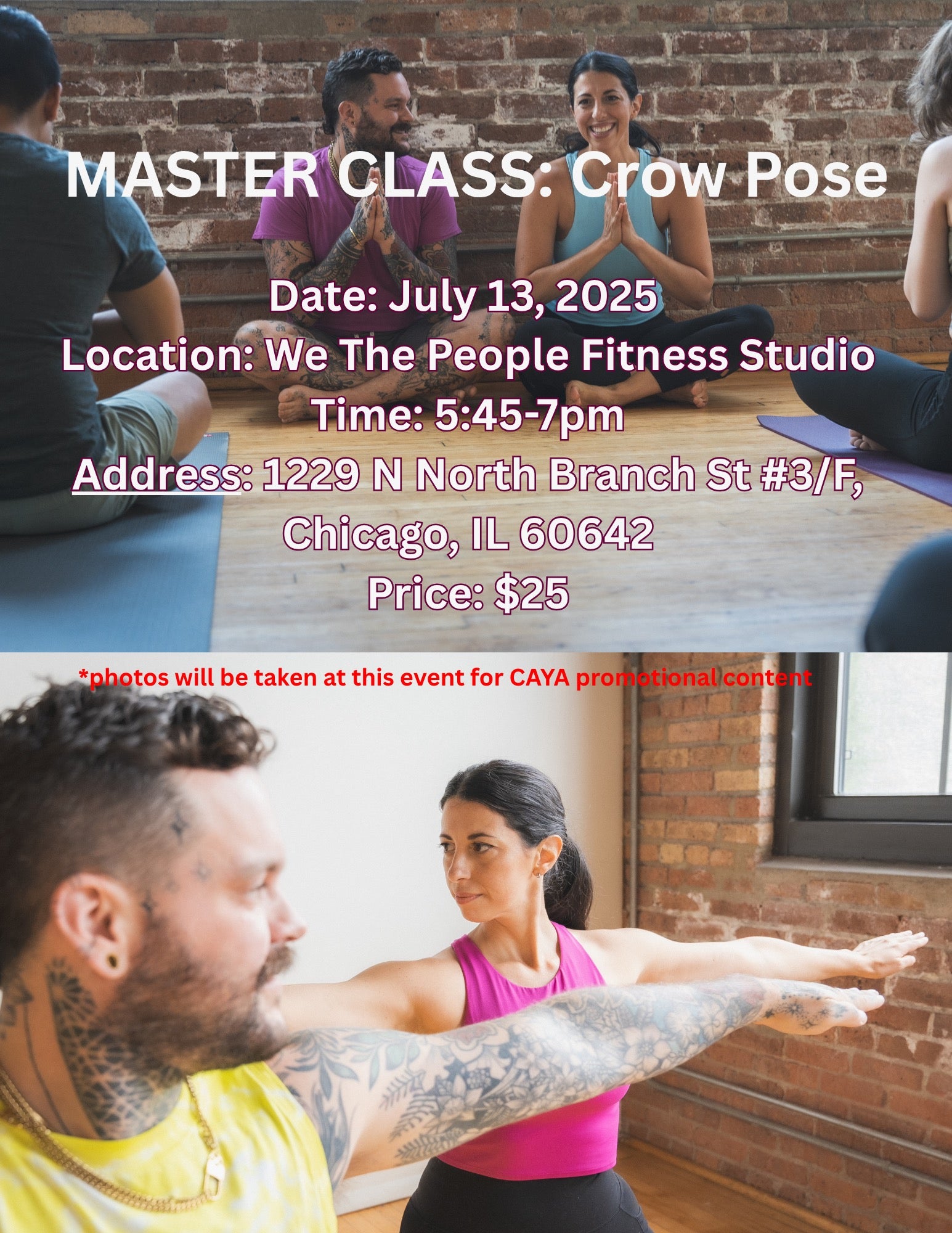 Master Class: Crow Pose July 13th, 2025 – C.A.Y.A. YOGA SCHOOL